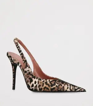 Amina Muaddi Anok Slingback Heels - Brown