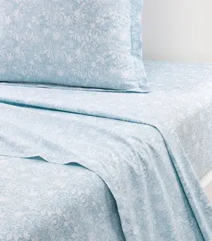YVES DELORME Capri Aqua Flat Sheet - Blue