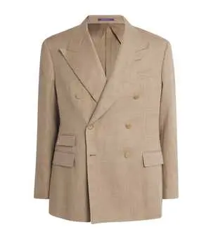 Ralph Lauren Purple Label Linen-cotton-silk Double-breasted Blazer