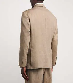 Ralph Lauren Purple Label Linen-cotton-silk Double-breasted Blazer