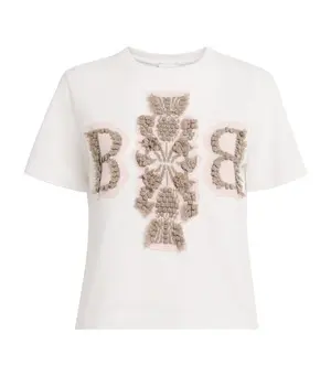 BARRIE Cotton Cashmere Patch T-shirt - Pink