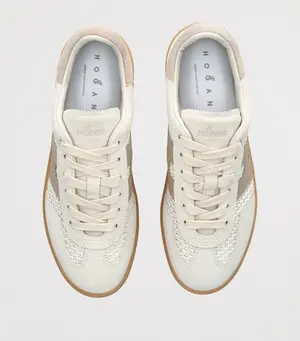 Hogan Suede Panelled Sneakers - White