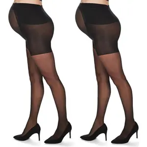 MEMOI 2-pack Sheer Maternity Tights - Black
