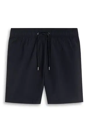 Bugatchi Cruz Print Swim Trunks - Black