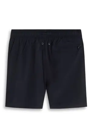 Bugatchi Cruz Print Swim Trunks - Black