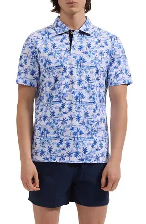 Bugatchi Cruz Print Swim Trunks - Navy