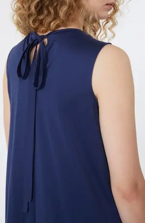 Max Mara Ricordo Pintuck Midi Dress - Navy