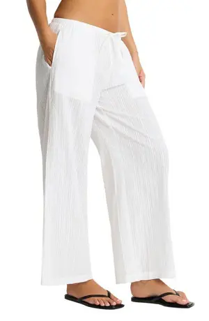 SEA LEVEL Surf Cover-up Pants - White