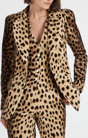 TEMPERLEY LONDON Nemera Velvet Jacket - Leopard Print