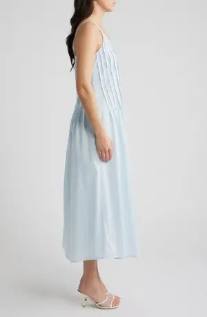 Parker Cami Pintuck Cotton Midi Dress