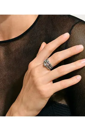 John Hardy Icon Stud Triple Row Ring - Silver
