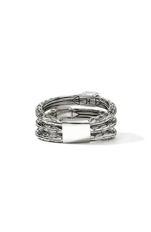 John Hardy Icon Stud Triple Row Ring - Silver