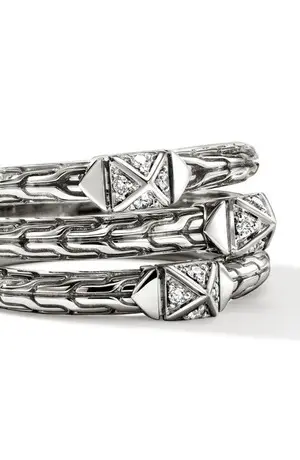 John Hardy Icon Stud Triple Row Ring - Silver