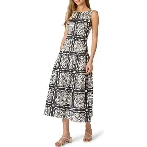 Adrianna Papell Print Drop Waist Sleeveless Maxi Dress