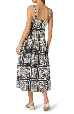 Adrianna Papell Print Drop Waist Sleeveless Maxi Dress
