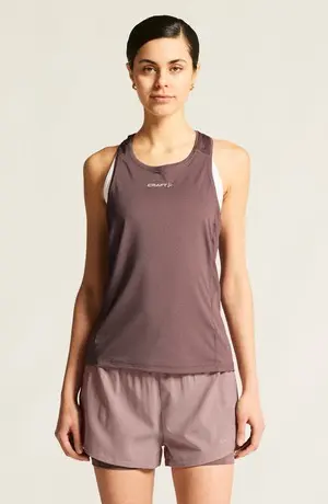 CRAFT Essence Perforated Jersey Racerback Tank - Flint