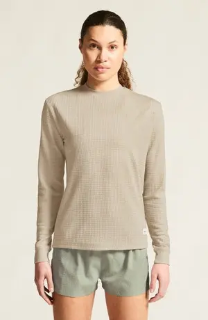 CRAFT Waffle Knit Long Sleeve T-shirt - Plaster