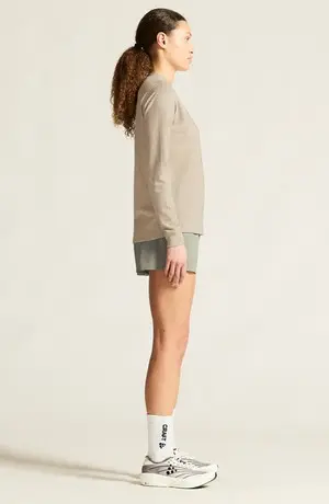 CRAFT Waffle Knit Long Sleeve T-shirt - Plaster