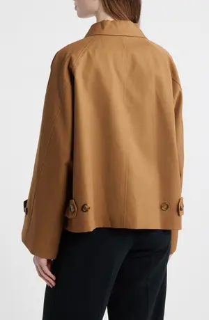 Mango Cuba Oversize Short Cotton Trench Coat - Medium Brown