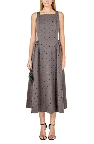 Endless Rose Polka Dot Square Neck Dress