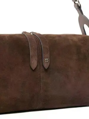 Pinko Medium Keeper Suede Shoulder Bag - Brown