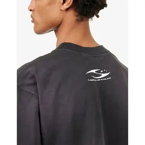 HELLSTAR Cursive Logo-print Cotton T-shirt - Black