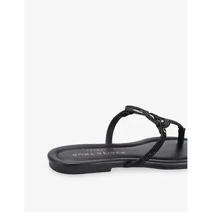 Kurt Geiger Leather Heart T-bar Sandals - Black