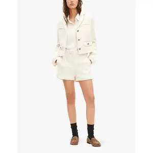 The Kooples Tailored Mid-rise Cotton-blend Shorts