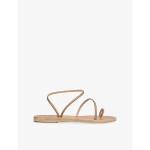 ANCIENT GREEK SANDALS Eleftheria Stitch Leather Sandals - Beige