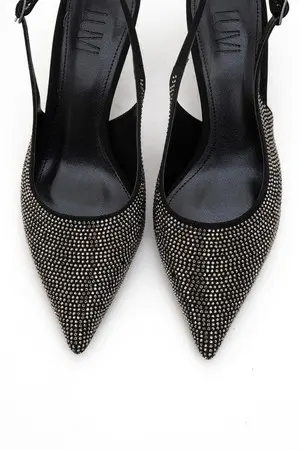 PROLOGUE SHOES Pointed Toe Slingback Pumps - Black