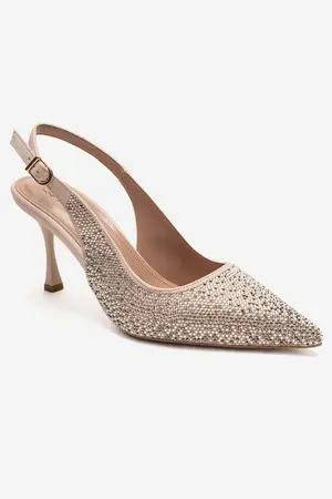 PROLOGUE SHOES Johanna Slingback Stiletto Pumps - Nude