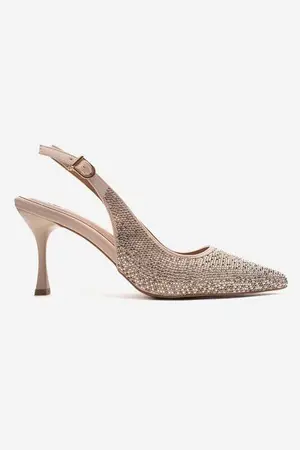 PROLOGUE SHOES Johanna Slingback Stiletto Pumps - Nude