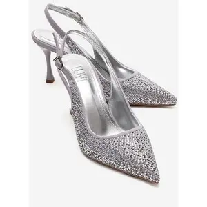 PROLOGUE SHOES Johanna Slingback Stiletto Pumps - Silver