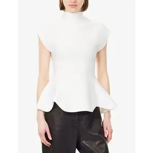 Khaite Andra Stand-collar Knit Top - Glaze