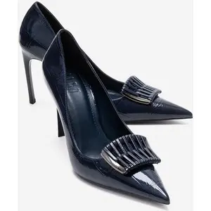 PROLOGUE SHOES Guerni Stiletto Pumps Navy Print