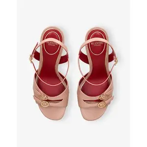 Valentino Garavani Crasher 145 Leather Platform Sandals - Blush