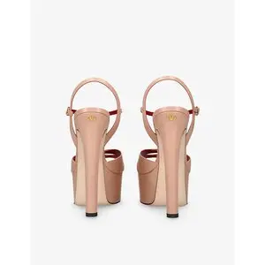 Valentino Garavani Crasher 145 Leather Platform Sandals - Blush