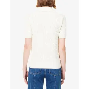 Theory Cashmere Cable-knit Polo Shirt - Ivory