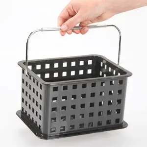 IDESIGN Small Stackable Shower Caddy Basketset Of 3blackmade In Usa - Charcoal
