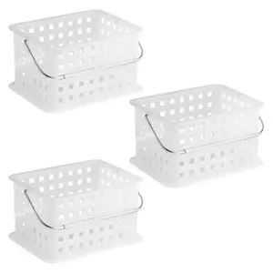 IDESIGN Small Stackable Shower Basketset Of 3made In Usa - Clear/frost