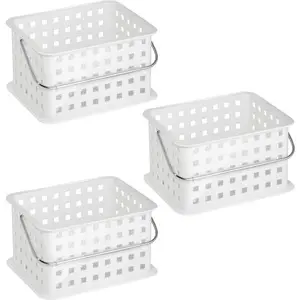IDESIGN Small Stackable Shower Caddy Basketset Of 3blackmade In Usa White