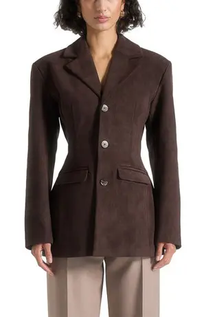 Manière De Voir Claire Suede Blazer - Brown