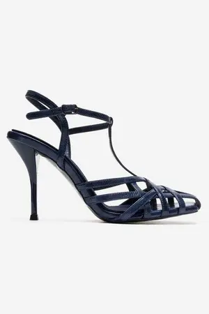 PROLOGUE SHOES Allos Stiletto Sandal - Navy