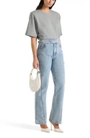 Manière De Voir Manière De Voir Wide Shoulder Bodysuit T-Shirt Grey