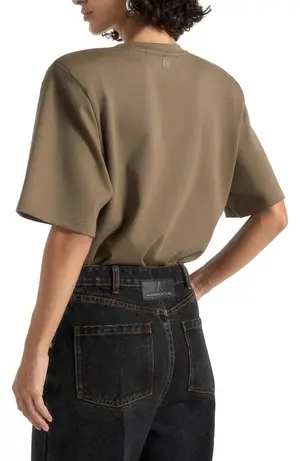 Manière De Voir Wide Shoulder Bodysuit T-shirt - Olive