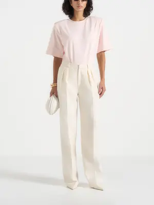 Manière De Voir Manière De Voir Wide Shoulder Bodysuit T-Shirt Pale Pink