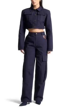 Manière De Voir High-rise Drill Cargo Trousers