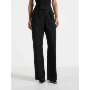 Manière De Voir High Waisted Tailored Trousers - Black