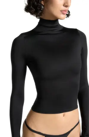 Manière De Voir Ternelle Mock Neck Top - Black