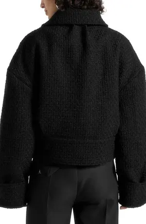 Manière De Voir Boxy Tweed Jacket With Cuff Detail